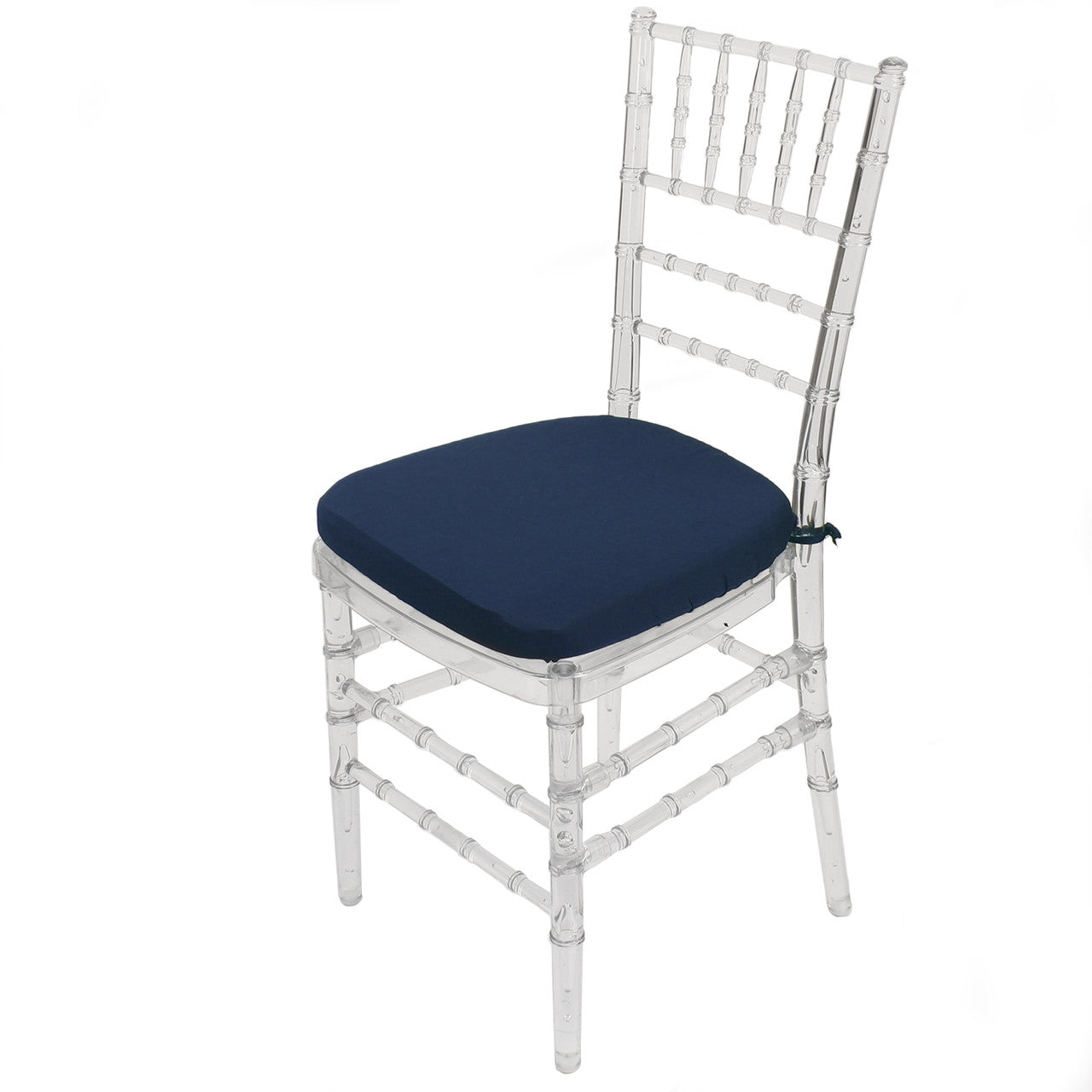 Stretch Spandex Chiavari Pad Cover with Ties Navy Blue | Bridal Tablecloth