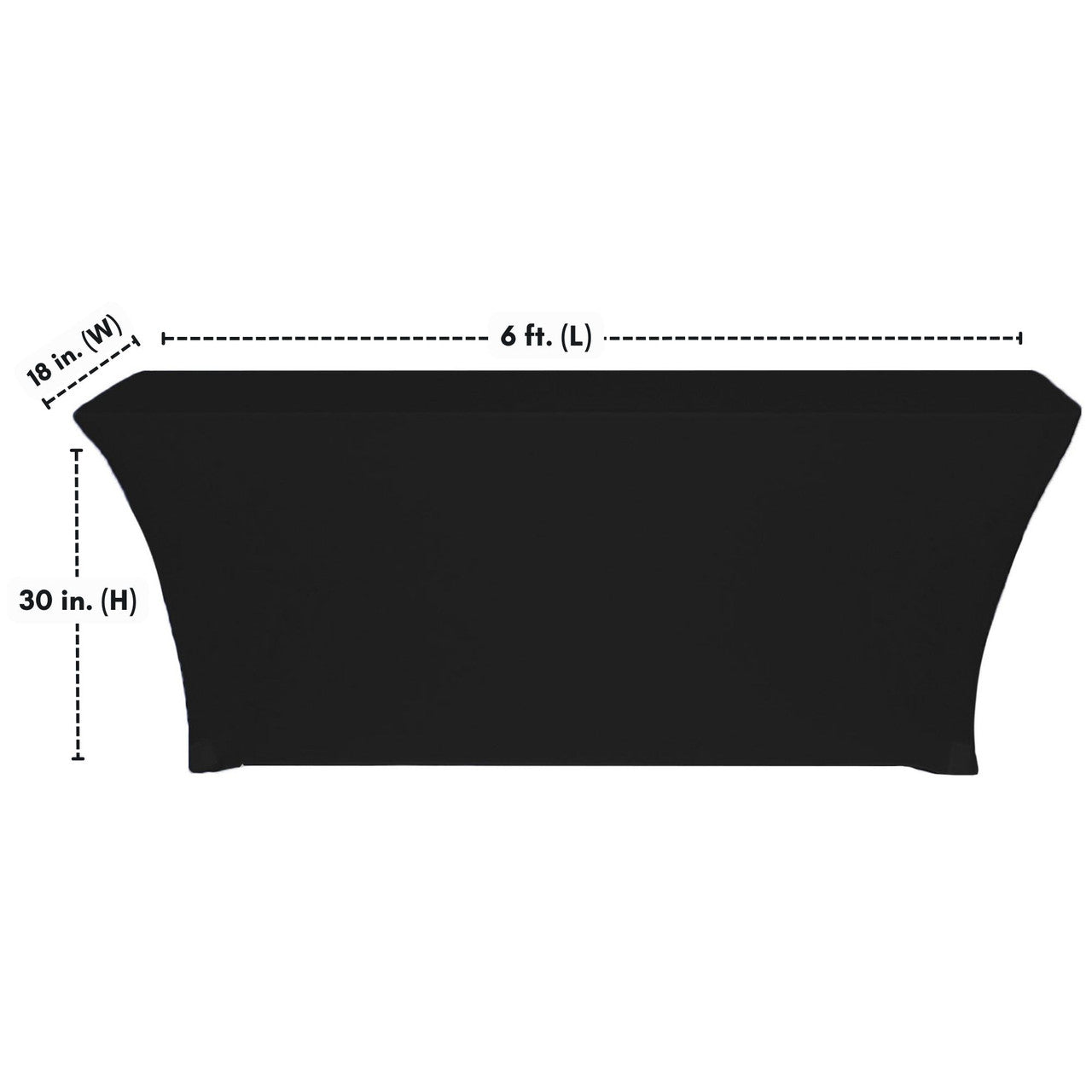 Stretch Spandex 6 ft x 18 Inches Classroom Rectangular Table Cover ...