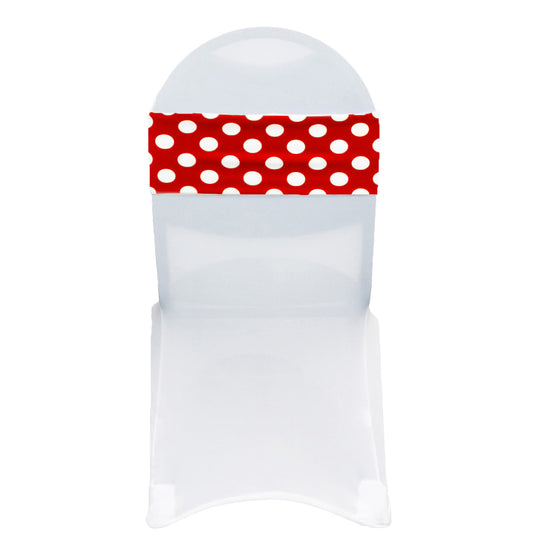 Spandex Chair Bands Red and White Polka Dot (Pack of 10) | Bridal ...